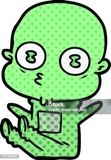 Kartun Aneh Botak Spaceman Ilustrasi Stok Unduh Gambar Sekarang