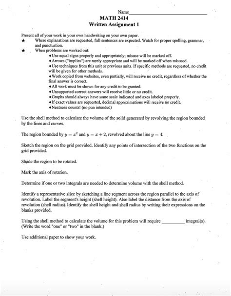 solved name math 2414 written assignment 1 present all of