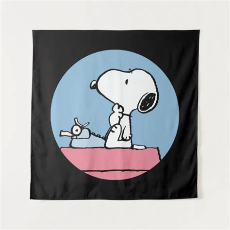 Peanuts Snoopy At The Typewriter Tapestry Zazzle