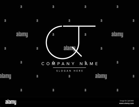 Creative Minimal Line Art Icon Logo QT Monogram Logo Stock Vector Image Art Alamy