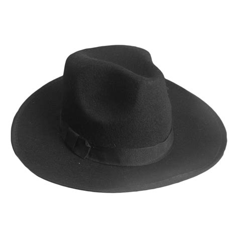 Chapéu Mafioso Fedora Preto de Feltro Extra Festas