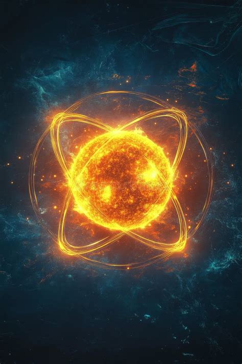 A Visual Representation Of An Atom Showcasing Bright Energy And A