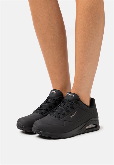 Skechers Wide Fit Uno Trainers Black Uk