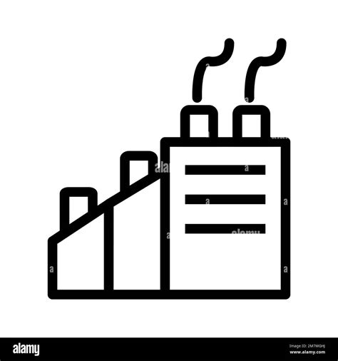 Factory Building Icon Line Isolated On White Background Black Flat Thin Icon On Modern Outline