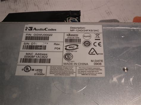 Mp 124 Voip Gateway Audiocodes Bramka 24x Analog Mp124 Fxs Ac Ripe Pl