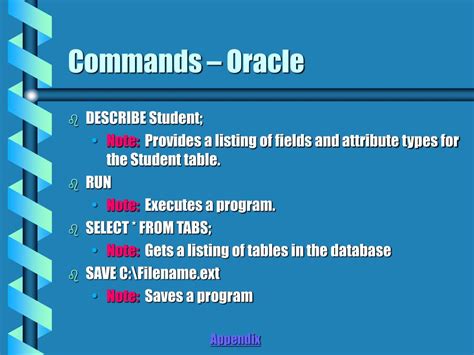 Ppt Oracle Structured Query Language Examples Powerpoint Presentation