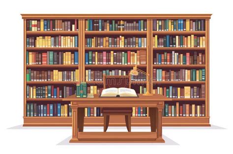 Diplomacy And Knowledge In An Elegant Library Stock Illustration