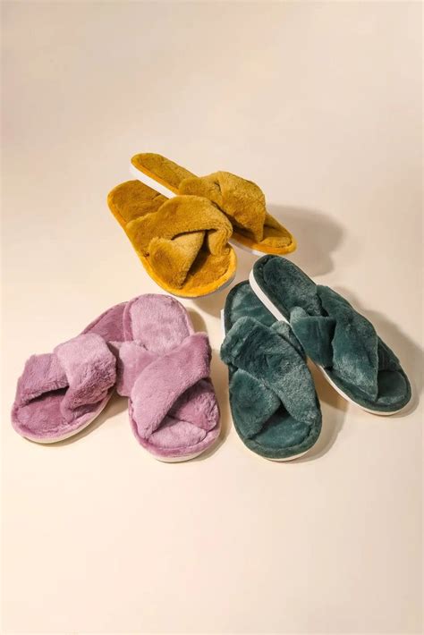 Faux Fur Open Slippers Faux Fur Faux Slippers