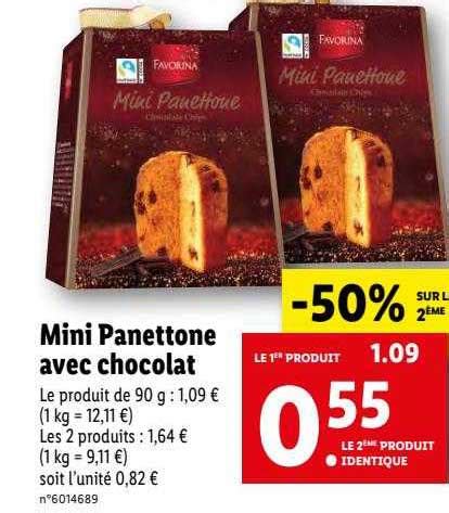 Promo Mini Panettone Avec Chocolat Favorina Chez Lidl ICatalogue Fr