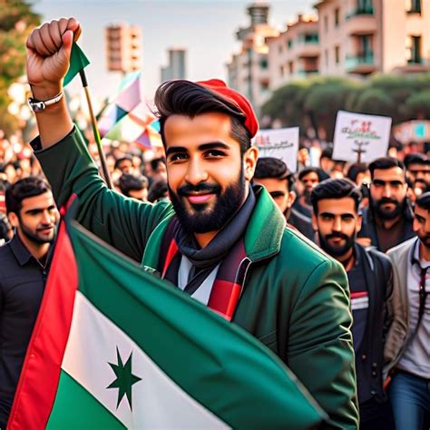 Premium Photo Photo A Crowd Of People Holding Flags Illustration For