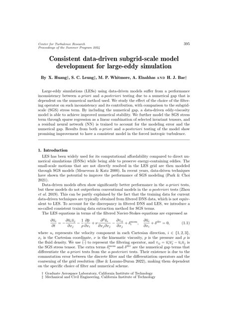 Pdf Consistent Data Driven Subgrid Scale Model Development For Large