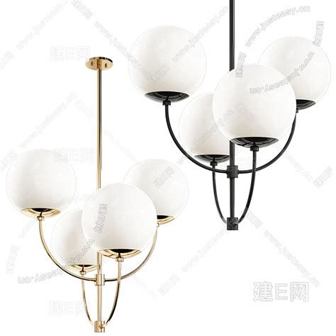 现代枝形吊灯 金属模型su模型下载 Id111236554 建e网su模型