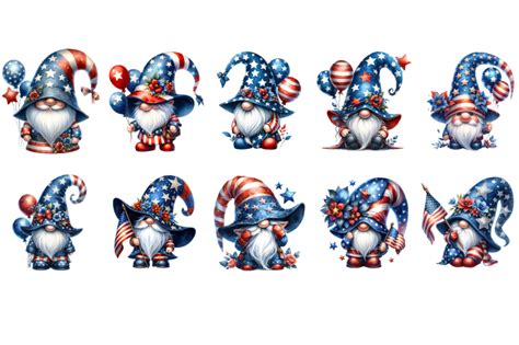 Patriotic 4th July Gnome Clipart By Celebrately Graphics Thehungryjpeg