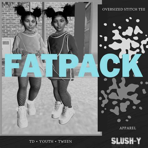 Second Life Marketplace Slush Y Oversized Stitch Tee Fatpack