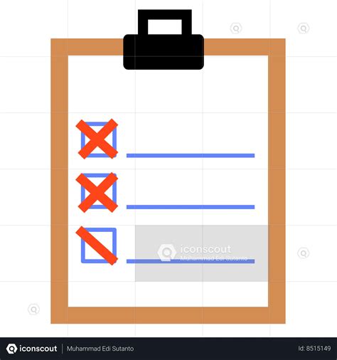 Wrong Checkmark On Survey Checklist Animated Icon Download In Json Lottie Or Mp4 Format