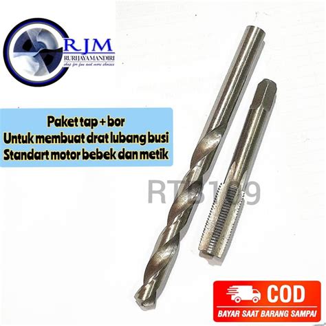 Paket Tap Bor Untuk Membuat Drat Lubang Busi Standart Motor Bebek Dan Metik Bukan Yamawa Osg