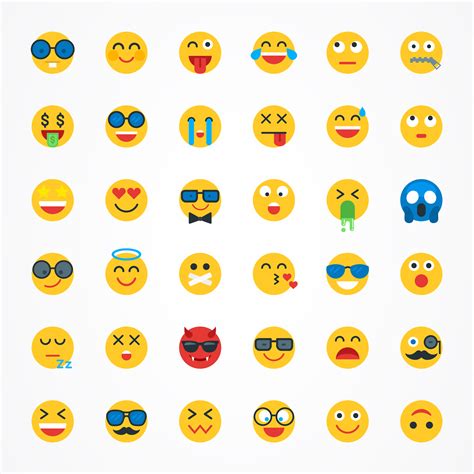 Smileys Emojis And Emoticons Face Vector Set Smiley Emoji Cute Faces Bilarasa