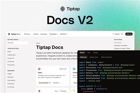 Introducing The New Tiptap Developer Documentation Tiptap Release Notes