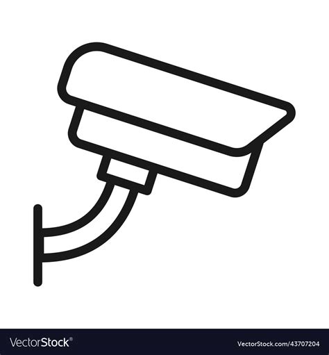 Security Camera Outline Icon Fixed Cctv Video Vector Image