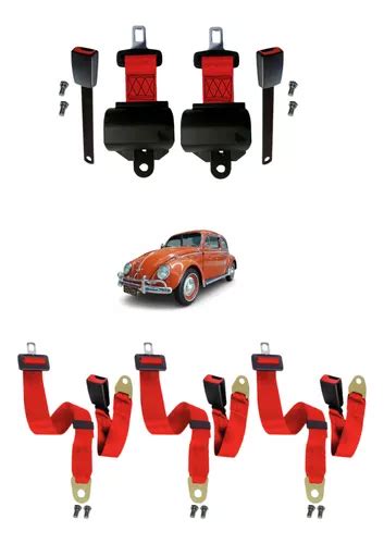 Conjunto Cinto Segurança Retrátil 2 Pontos Fusca 5 Bancos