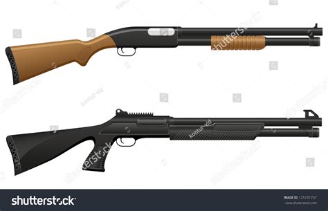 Shotgun Vector Illustration Isolated On White Stock Vector 125731757
