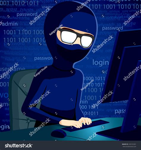 hacker man typing on computer breaking stock vector royalty free