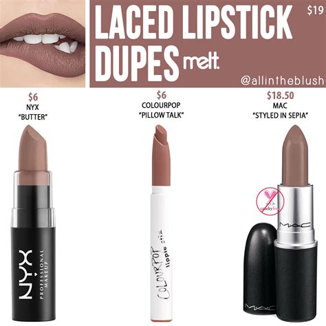 Melt Cosmetics Laced Ultra Matte Lipstick Dupes All In The Blush