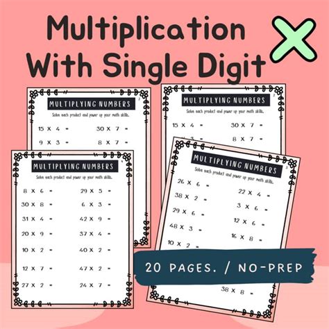Multiplication Facts Worksheetssingle Digit Practiceworksheetsno
