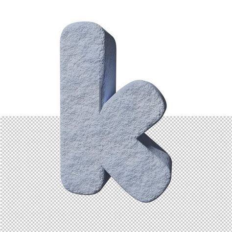 Premium Psd Letter K Snow Text Effect 3d Render