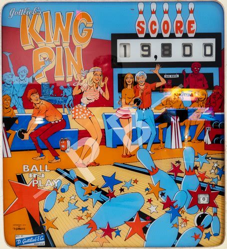 King Pin 1973 Gottlieb Backglass Pinball Backglass