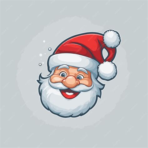 Premium Vector Winking Snata Head Vector On A White Background