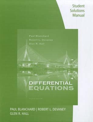 Differential Equations Student Solutions Manual By Paul Blanchard