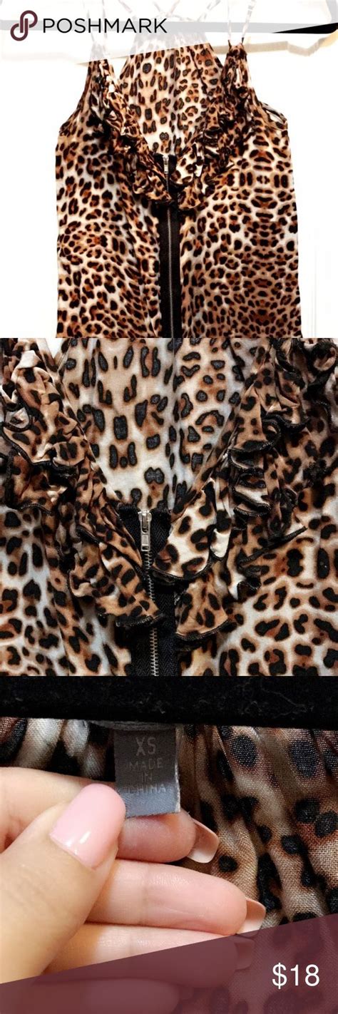 Leopard Print Adjustable Spaghetti Strap Tank Xs Leopard Print