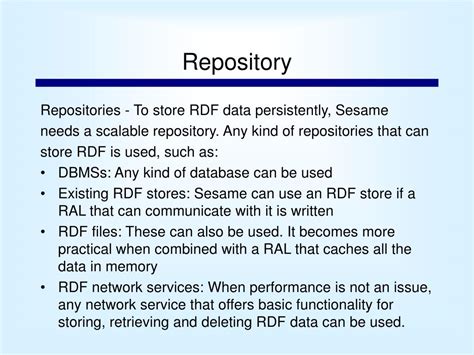 ppt sesame a generic architecture for storing and querying rdf and