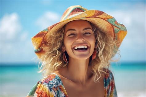 Premium Photo Happy Summer Girl Created With Generative Ai Technology