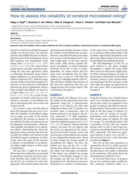 Pdf How To Assess The Reliability Of Cerebral Microbleed Rating