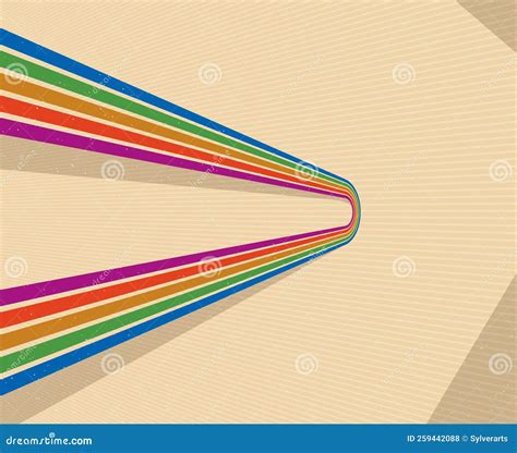 Retro Style Abstract Background With Curve Lines In All Colors Of Rainbow Stock Vector