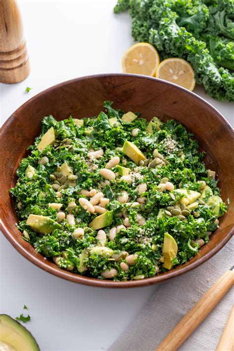 Erewhon Style Kale And White Bean Salad Plantbaes