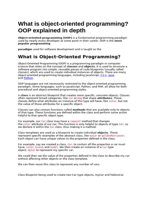 Basic Concepts Of Objectorientedprogramming Pdf Object Oriented