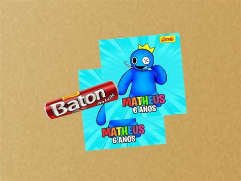 Adesivo para Baton Rainbow Friends Roblox Azul Babão Elo