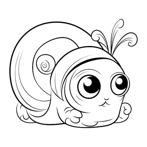 Caracol de dibujos animados lindo Ilustración vectorial Libro para colorear para niños Vector
