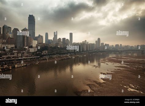Aerial View Of Urban Buildings And City Skyline In Chongqing Stock