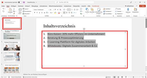 Inhaltsverzeichnis In Powerpoint Verlinkt Interaktiv Seitenzahlen Etc