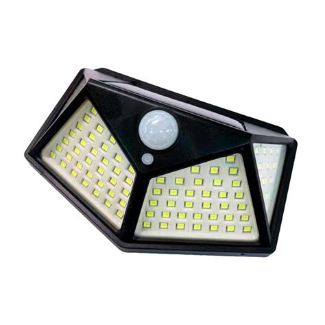 Cybele Lámpara solar para muro LED acabado negro con sensor de movimiento 6500K 3W 2