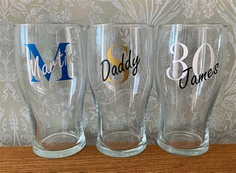 Personalised Pint Glass Etsy Uk