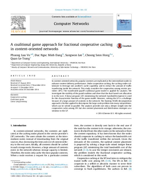 Pdf A Coalitional Game Approach For Fractional Cooperative Caching In