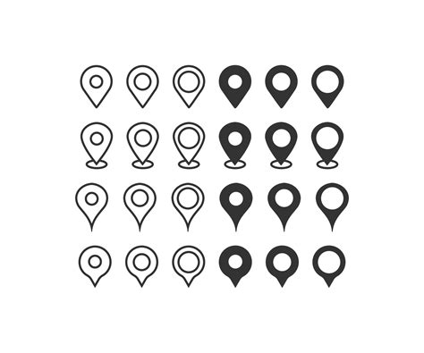 Gps Pointer Icon Set Navigation Pin Symbol Sign Location Map Vector Vector Art At