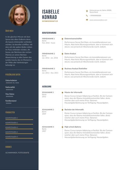 Data Scientist Muster Für Einen Lebenslauf Lebenslauf Schreiben