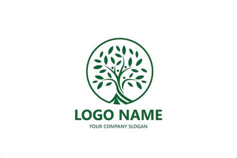 Premium Vector Natural Tree With Leaf Logo Template