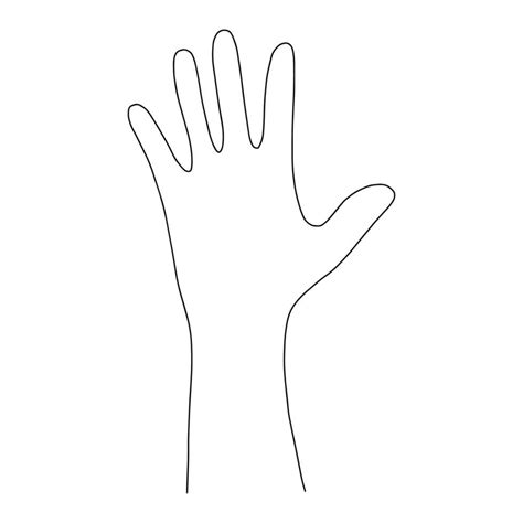 Palm With Open Fingers Spread Fingers Hand Outline Drawing By Hand